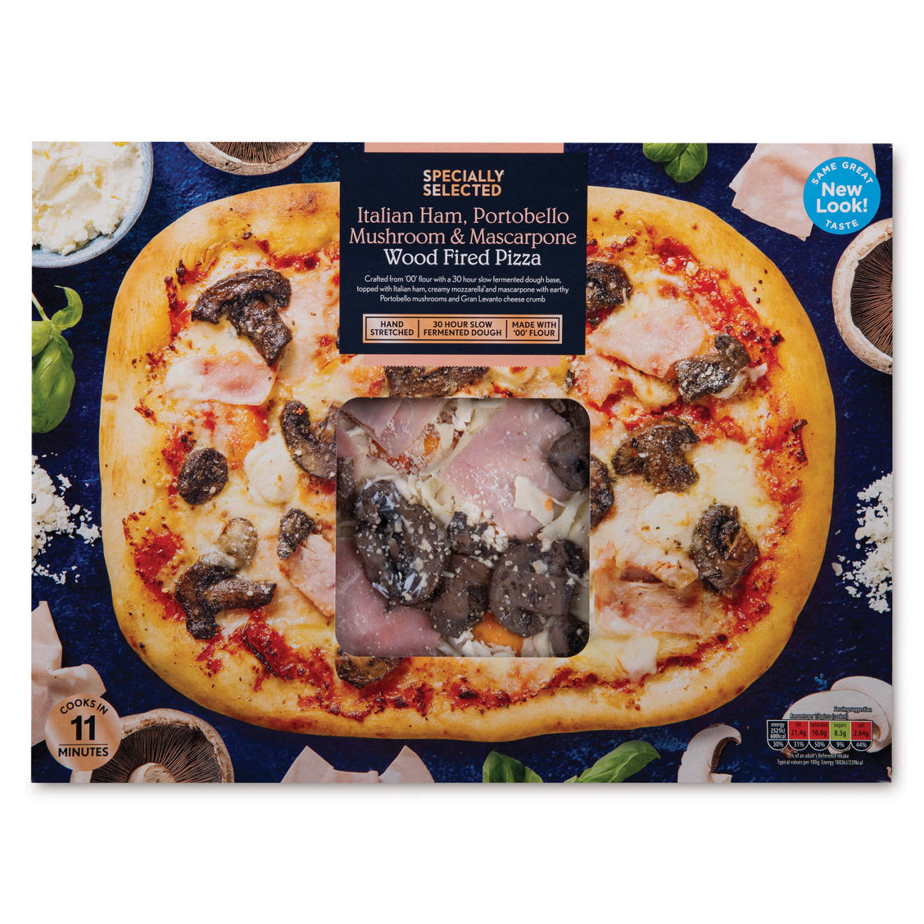 Italian Ham, Portobello Mushroom & Mascapone Wood Fired Pizza | ALDI UK